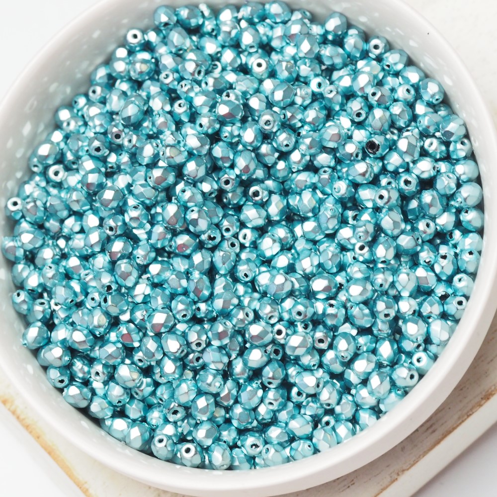 3 mm Fire-polished beads bundle OCEAN x 7 colours - Beadingschool.com